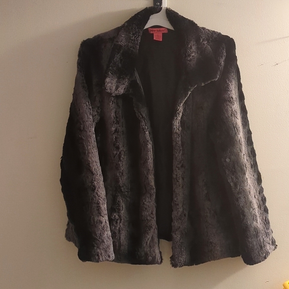 Betsey Johnson | Jackets & Coats | Betsey Johnson Large Grey Plush ...